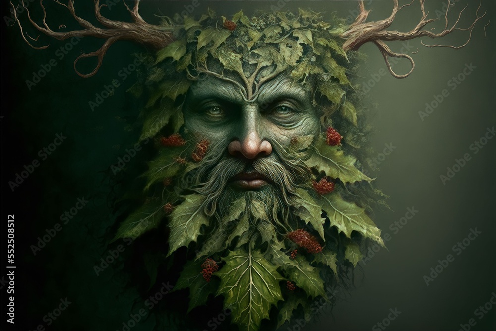 Celtic Green Man, generative art Stock Illustration | Adobe Stock