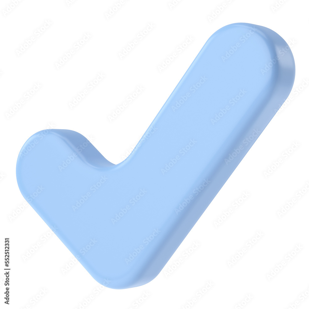 3D check mark sign. Checkbox. 3D illustration. Stock Illustration ...