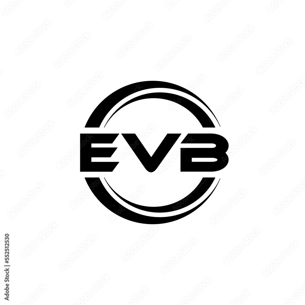 EVB letter logo design with white background in illustrator, vector ...