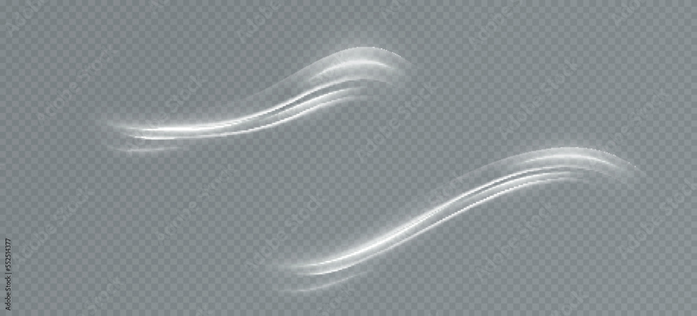 Glowing shiny, round, curved lines. Light effect. Swirl effect. Lines ...