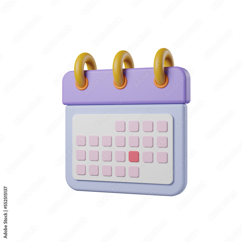 3D calendar icon PNG file. 3d calendar object isolated for graphic ...