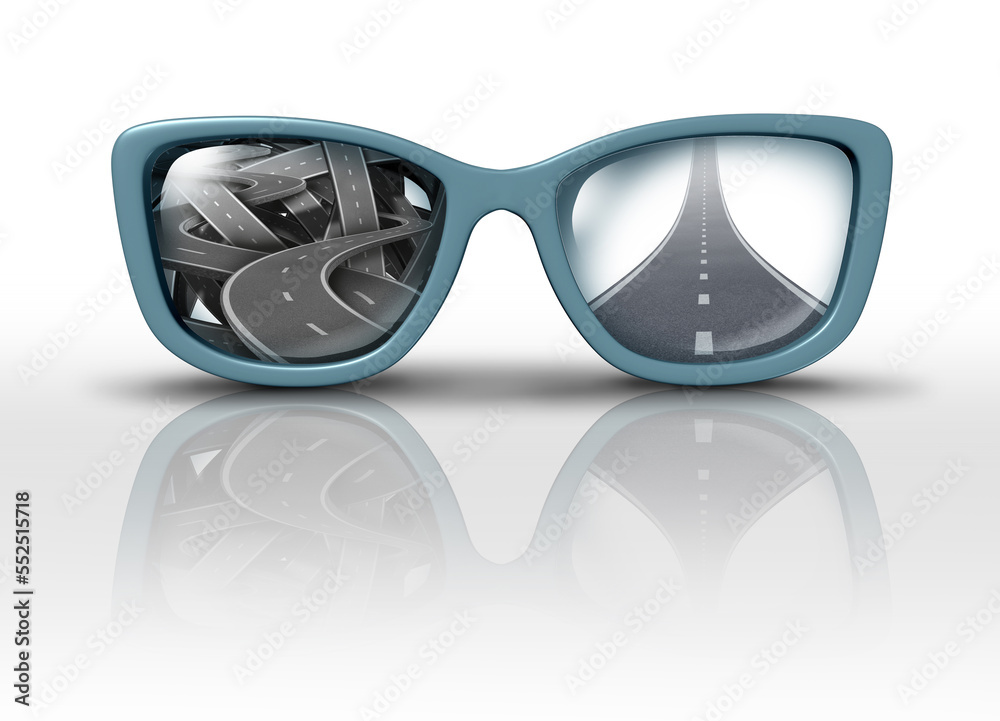 Strategic vision and guidance or a strategy path business concept as ...