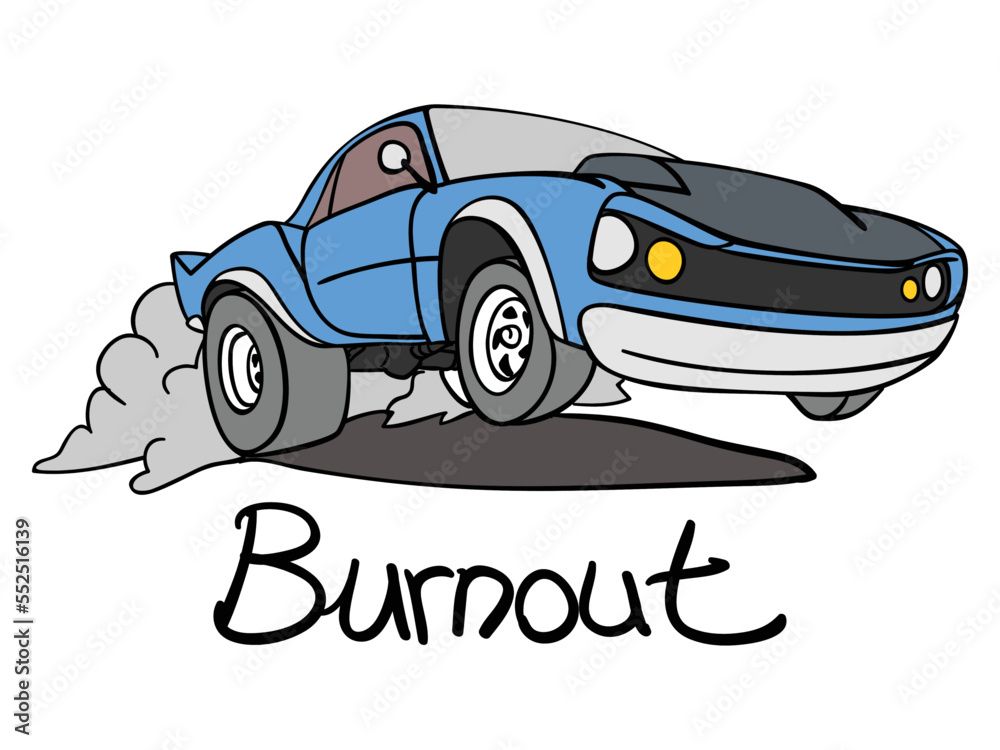 Drag racing car cartoon sketch. Hand drawn vector illustration. Stock ...