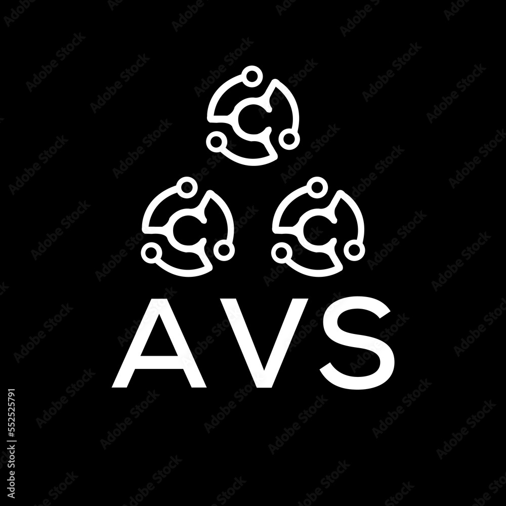 AVS letter logo. AVS best black background vector image. AVS Monogram ...