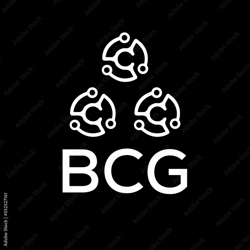 BCG letter logo. BCG best black background vector image. BCG Monogram logo design for ...