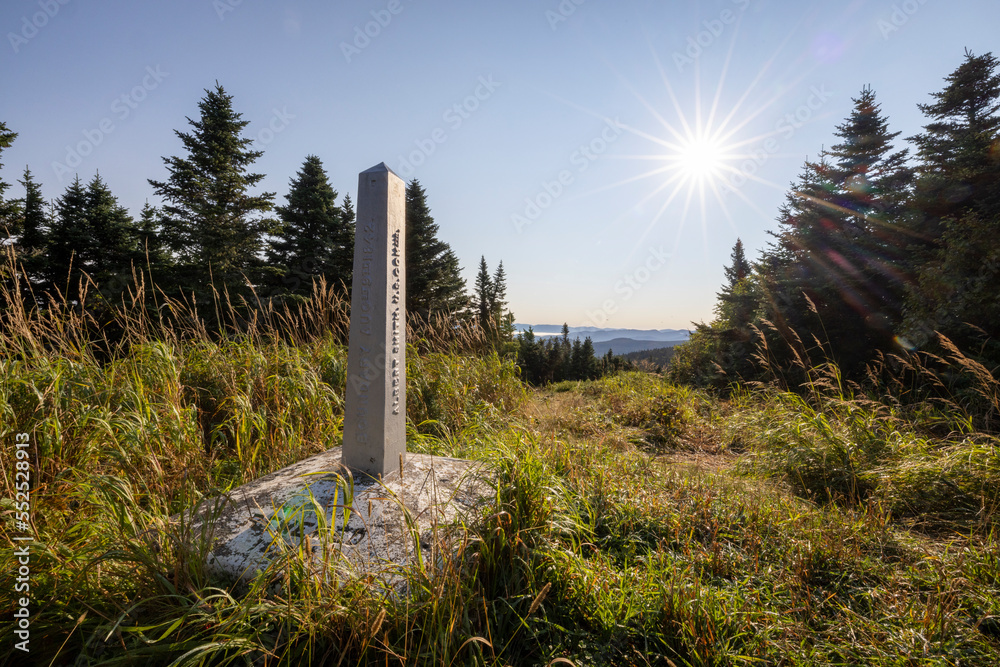 Border obelisk and along international boundary between USA and Canada Stock Photo | Adobe Stock