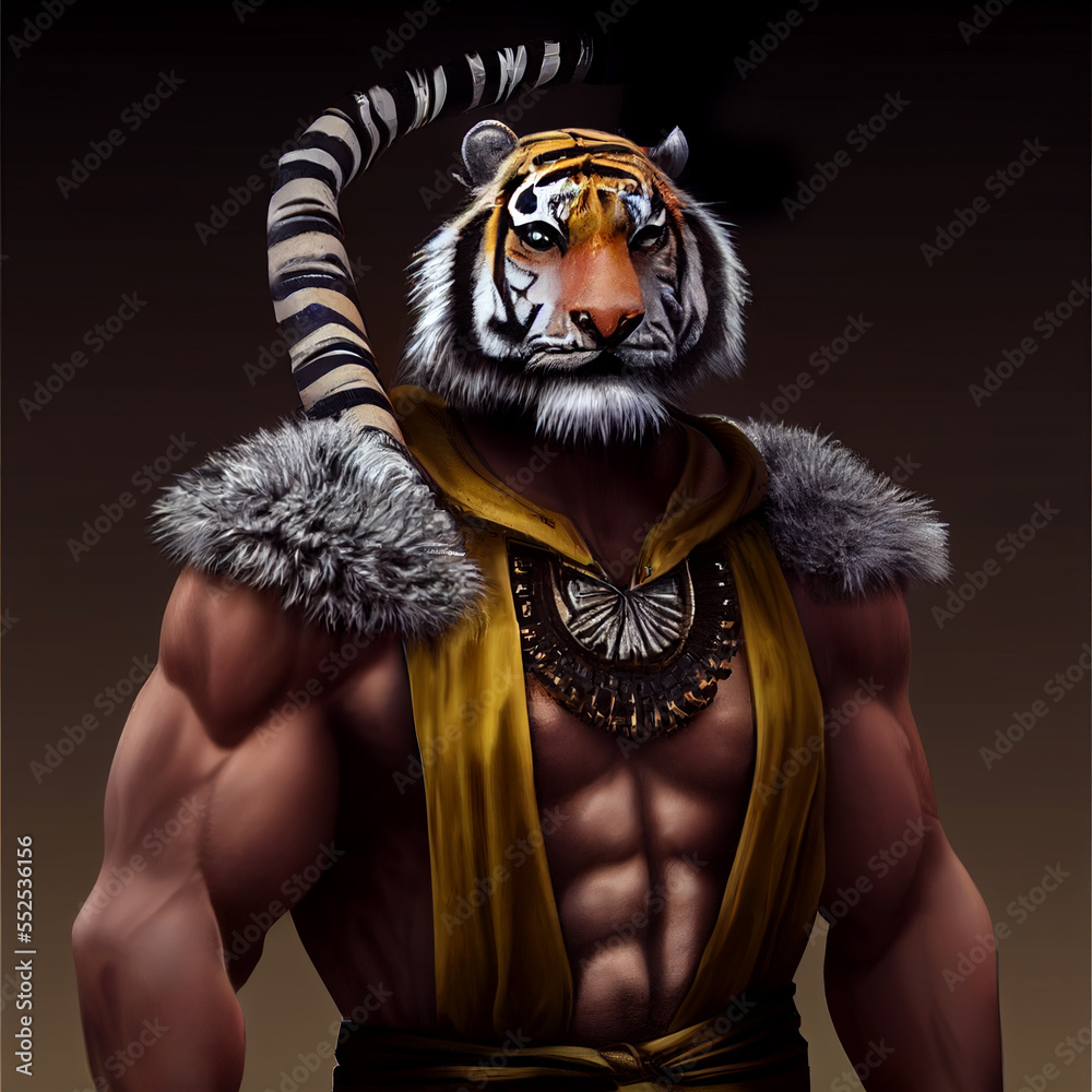 Tiger in clothes. Man with a head of an tiger. Stock Illustration ...