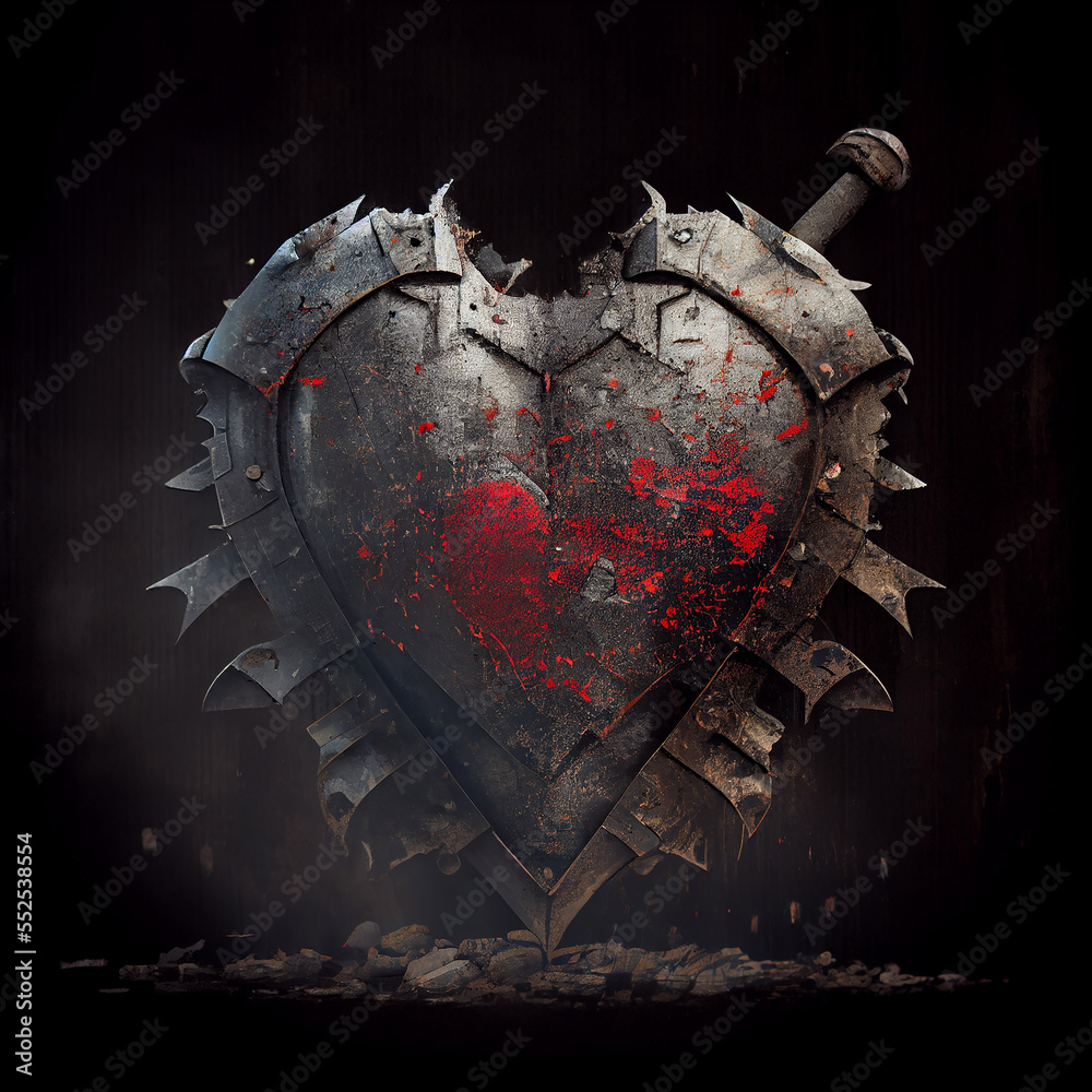 Heart shape shield expresses conservative and stubborn attitude Stock ...