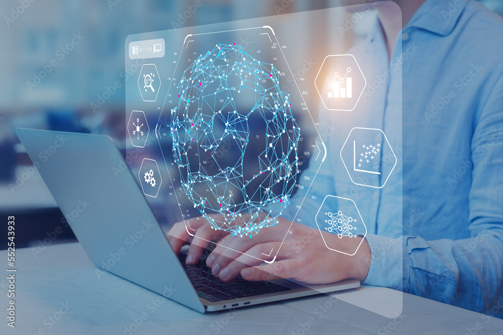 Data science and big data analysis technology. Data scientist working ... Data science and big data analysis technology. Data scientist working ...