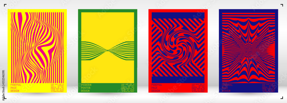 Geometrical Poster Design with Optical Illusion Effect. Modern ...