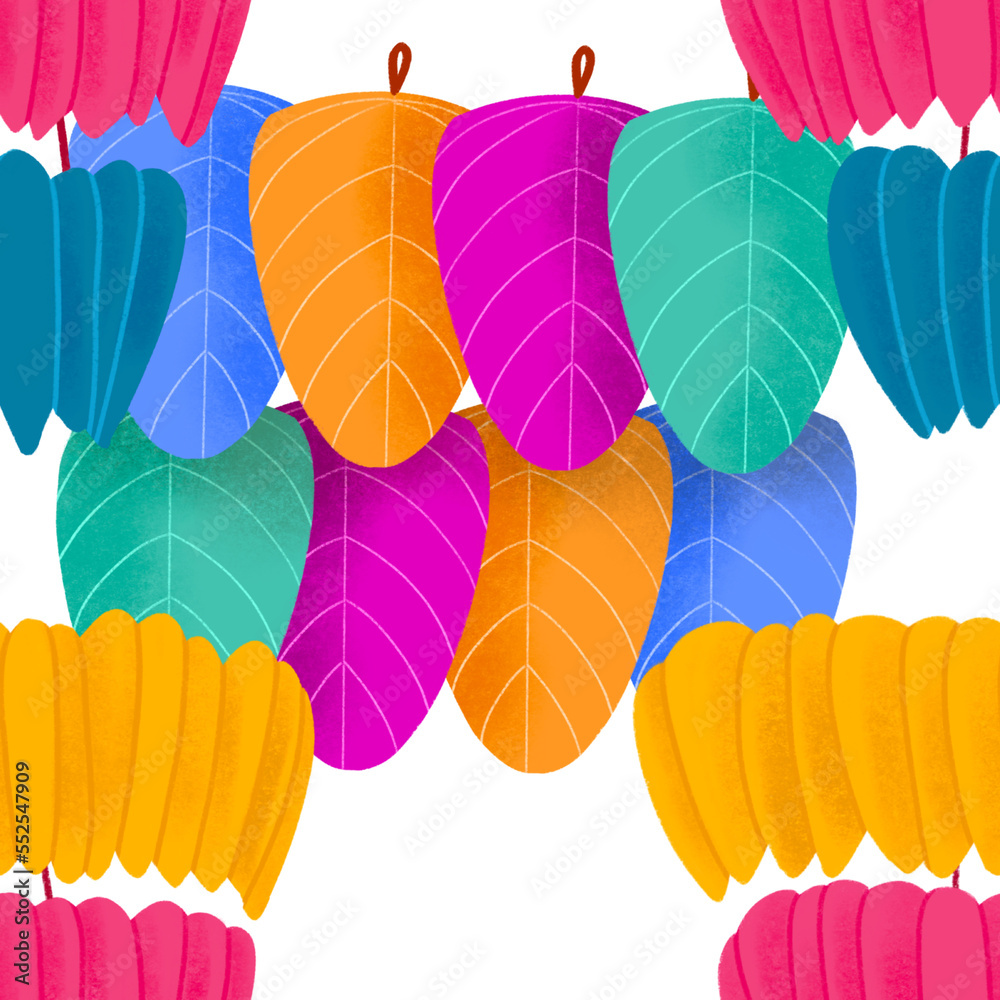 Poster Filipino fiesta kiping leaf-shaped wafer centerpiece and layered strips illustra ...