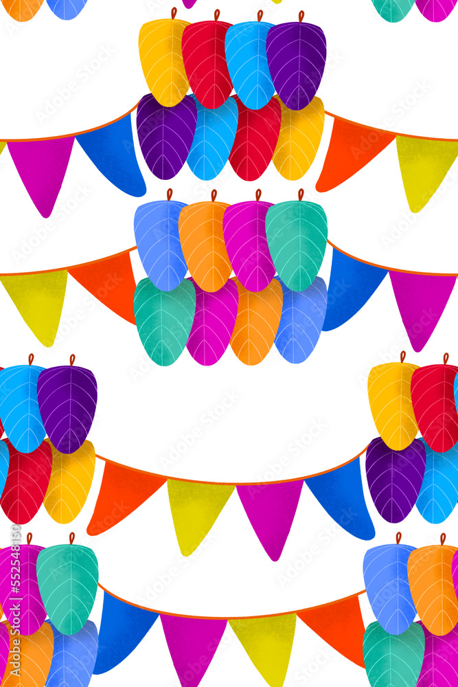 Filipino fiesta kiping leaf-shaped wafer layered strips and banderitas ...