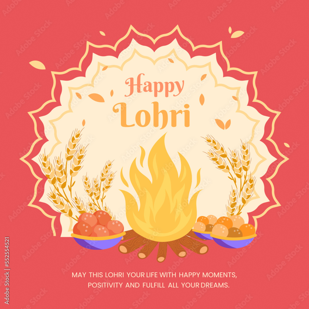 Banner design of Indian festival happy Lohri template for social media ...