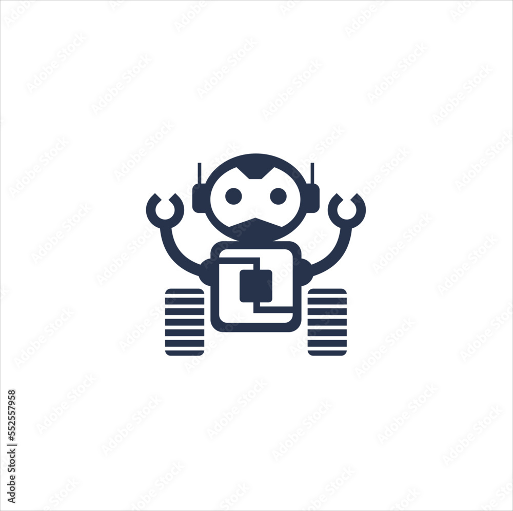 Robot mascot logo negative space template design. vectors, logo ...