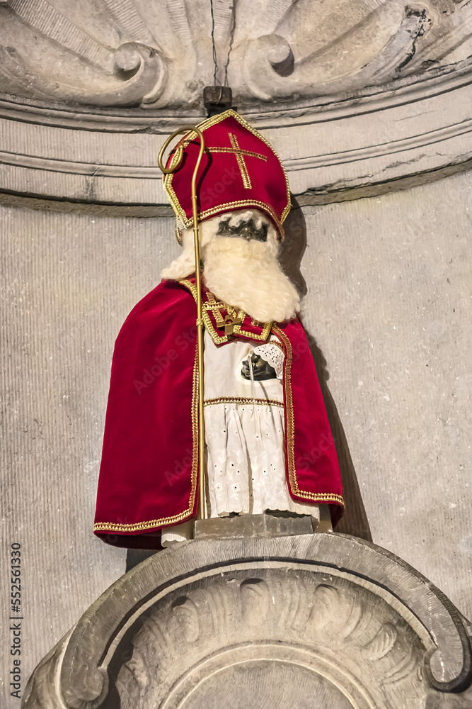 Manneken Pis ('Little Pissing Man', 1618 or 1619) a famous statue a ...