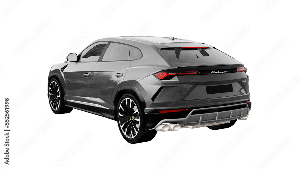 LAMBORGHINI URUS, 3d rendering of Lamborghini grey car on PNG ...