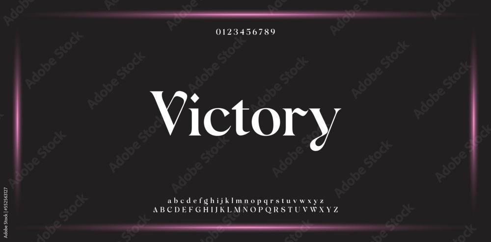 VICTORY Minimal luxury Font and Alphabets. Unique tech typeface for ...
