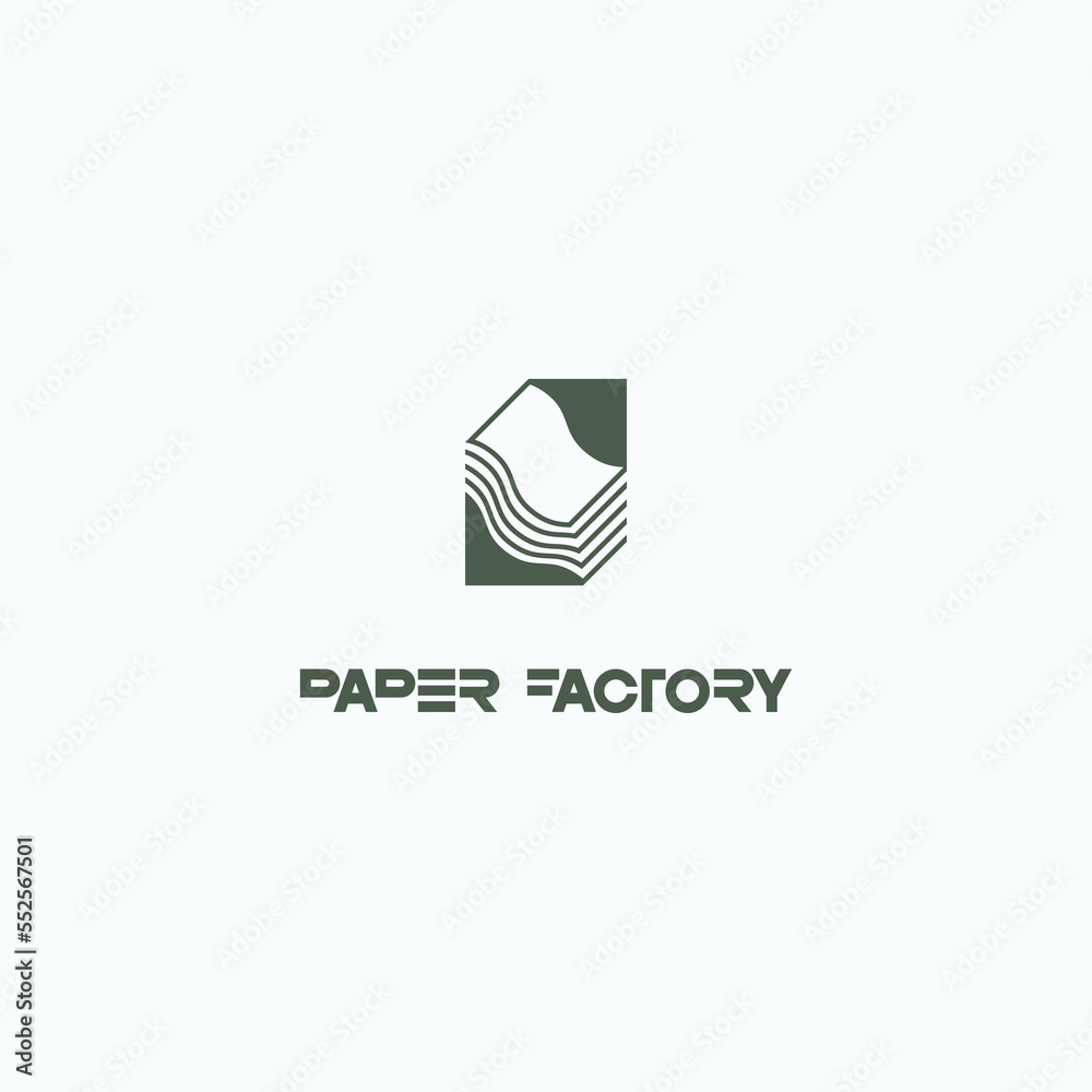 illustration depicting a sheet of paper in the form of a symbol or logo ...