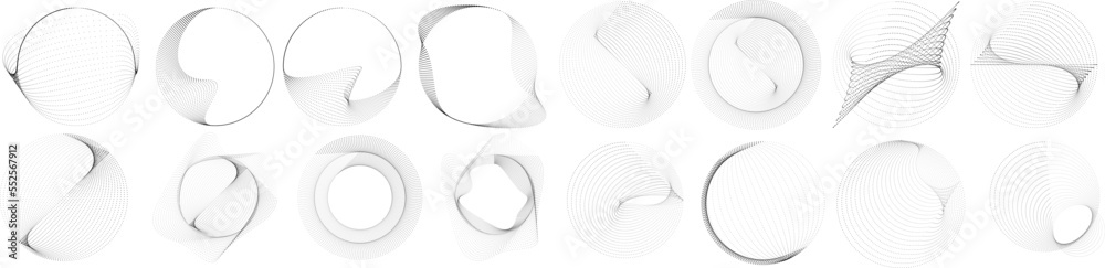 Abstract oval Lines Background with geometric circles . Vector rotating ...