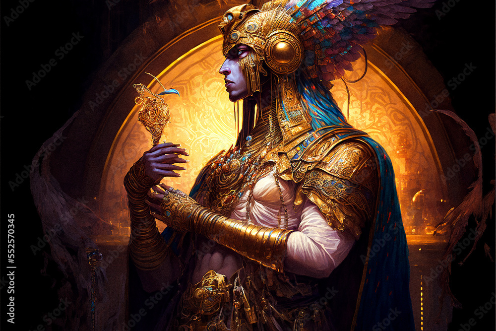 Osiris, Egyptian God made by AI in style of Alphonse Mucha. A concept ...