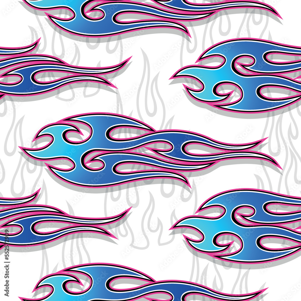 Seamless pattern vector fire flame image. Fire repeating tile ...