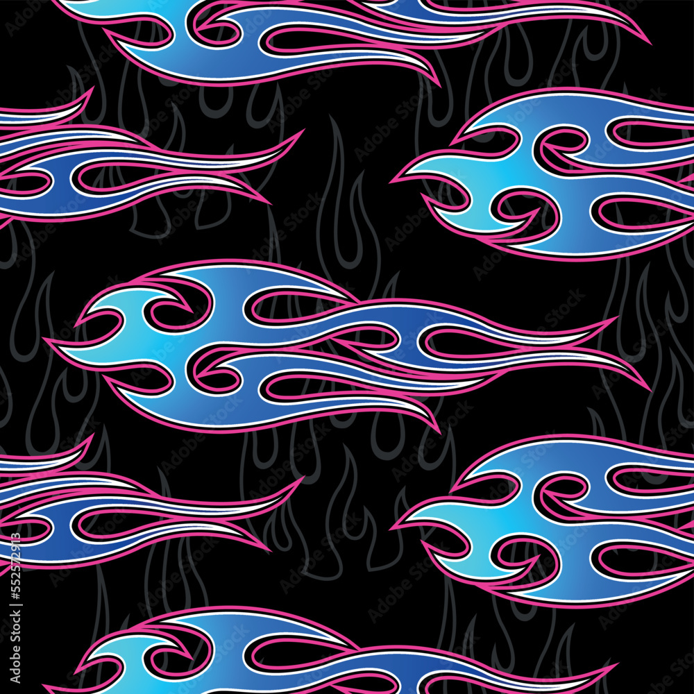 Fire flames seamless pattern vector illustration. Vector fire seamless ...