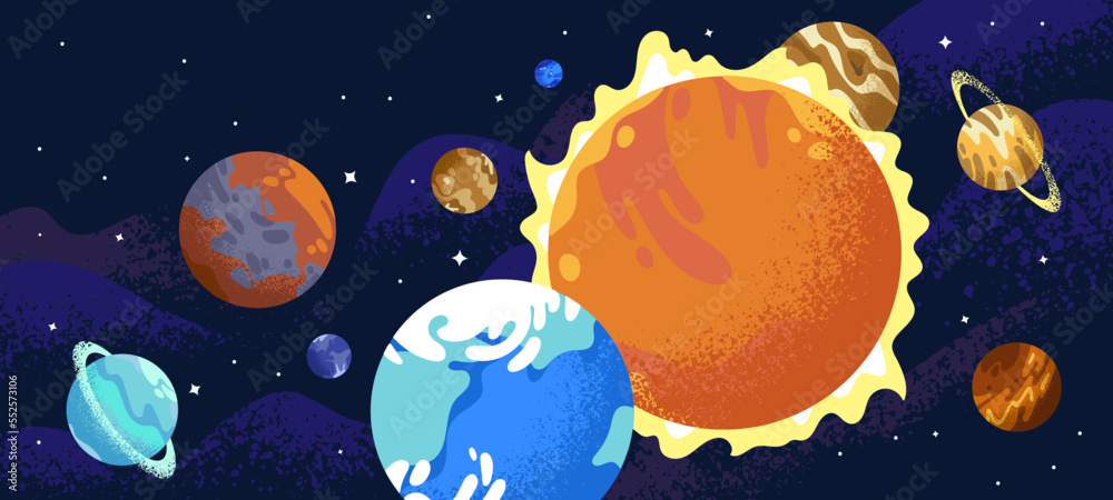 Illustration Of Planets Rotating Around Sun