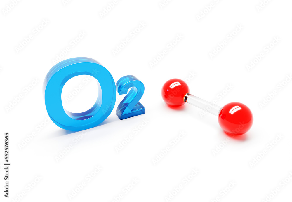 O2 - Glass Oxygen molecule symbol on white background Stock ...