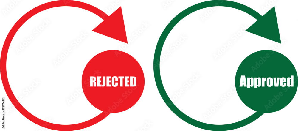 Approved and not approved icon, rejected and approved icon vector Stock ...