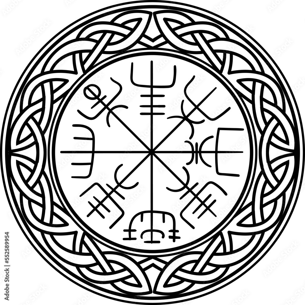 Aegishjalmur viking helm of awe runes vector Stock Vector | Adobe Stock