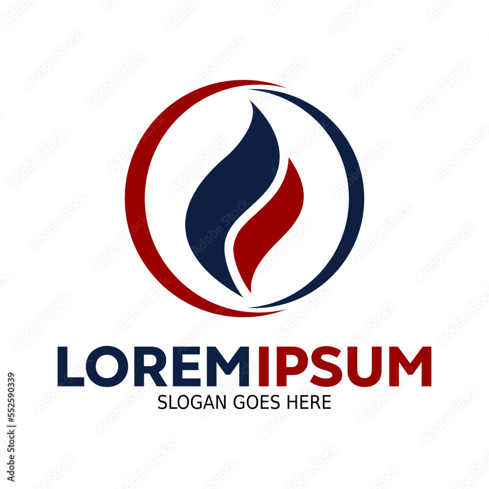 Red and blue fire Flame logo design, for Burn Gas Oil Company or ...
