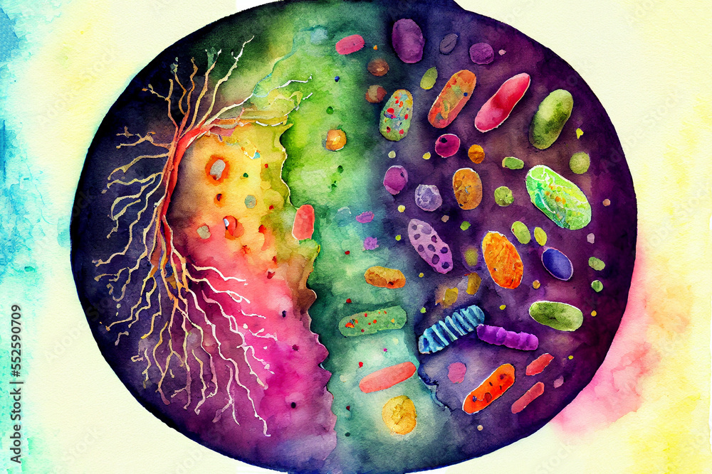 Beautiful microworld, microbes of different shapes, generative ai ...