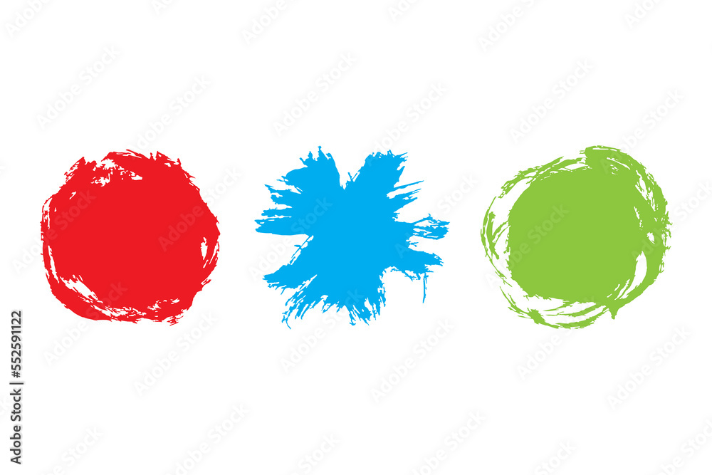 Rounded brush stroke set, Grungy circle stroke, Rounded dirty strokes ...