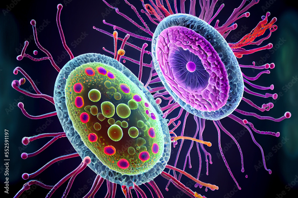 Beautiful microworld, microbes of different shapes, generative ai ...