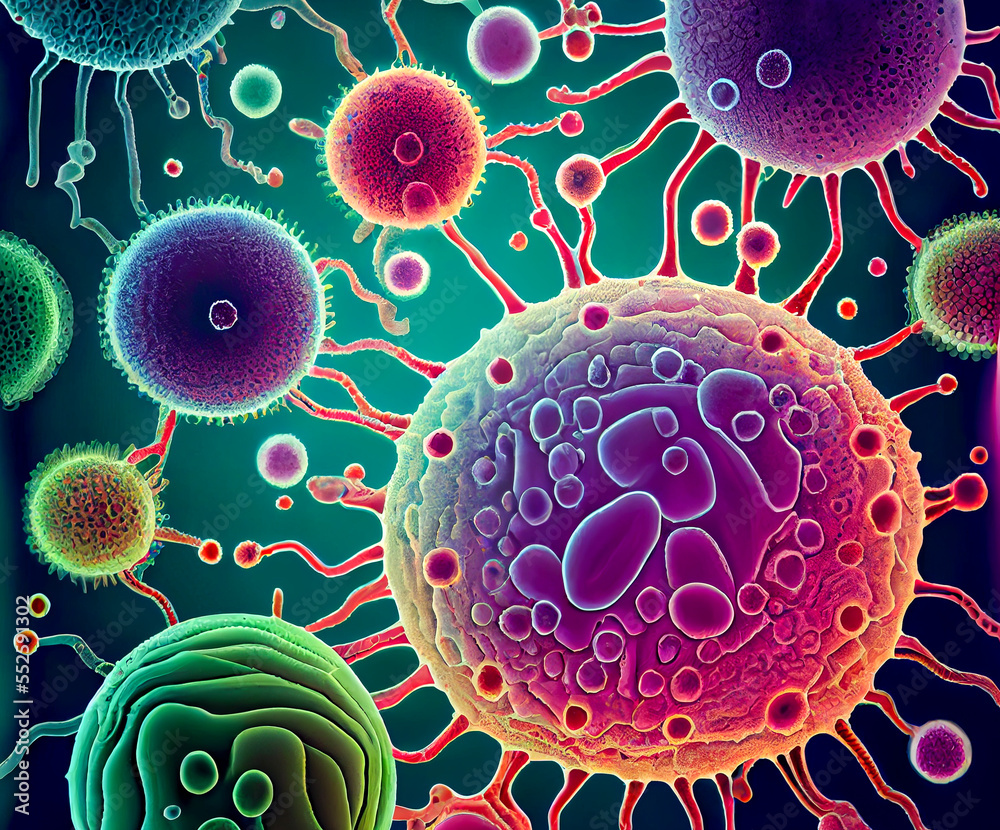 Beautiful microworld, microbes of different shapes, generative ai ...