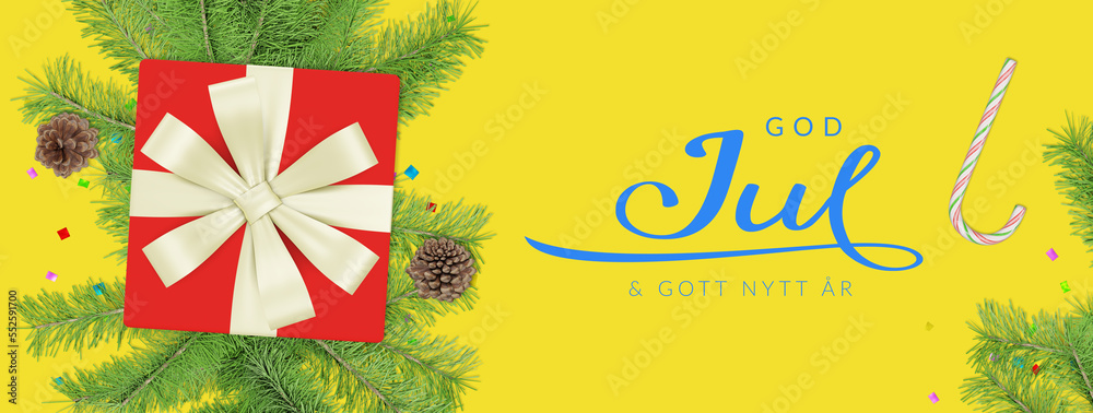 Merry Christmas and Happy New Year in Swedish (God Jul och Gott Nytt År ...