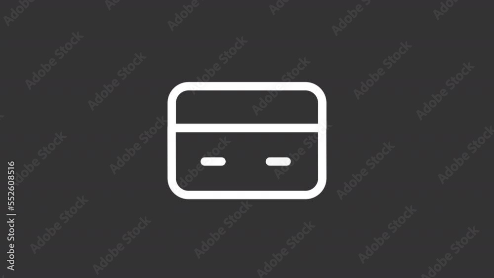 Animated atm card white line ui icon. Payment method. Seamless loop HD ...