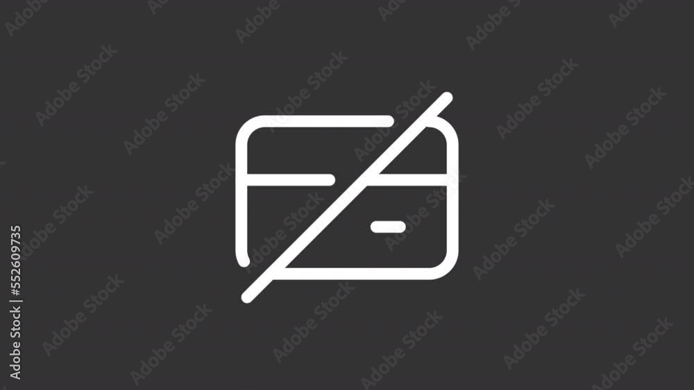 Animated reject white line ui icon. Decline payment. Failure. Seamless ...