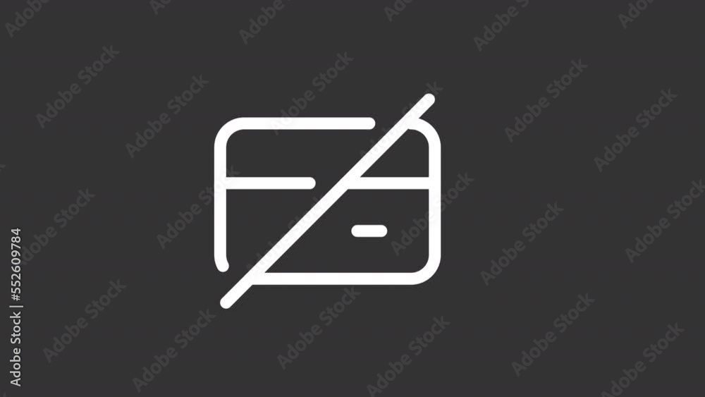 Animated decline white line ui icon. Deactivate credit card. Seamless ...