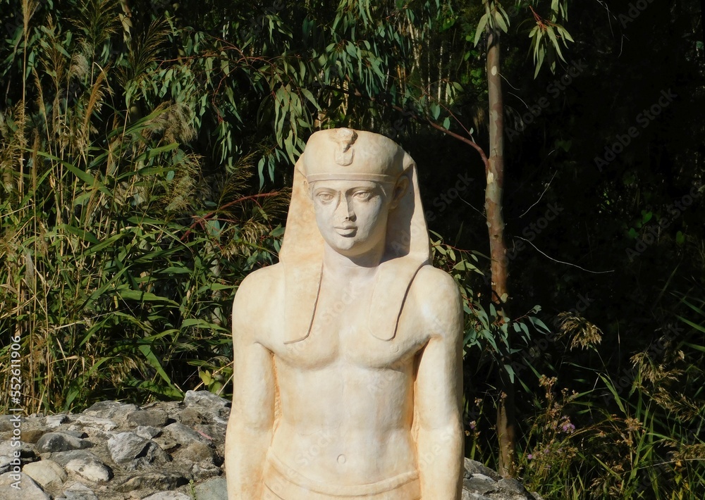 Modern copy of an ancient statue of Egyptian God Osiris, in the 2nd ...