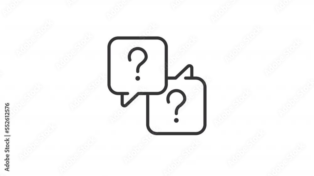 Animated confusion linear icon. Misunderstanding in communication ...