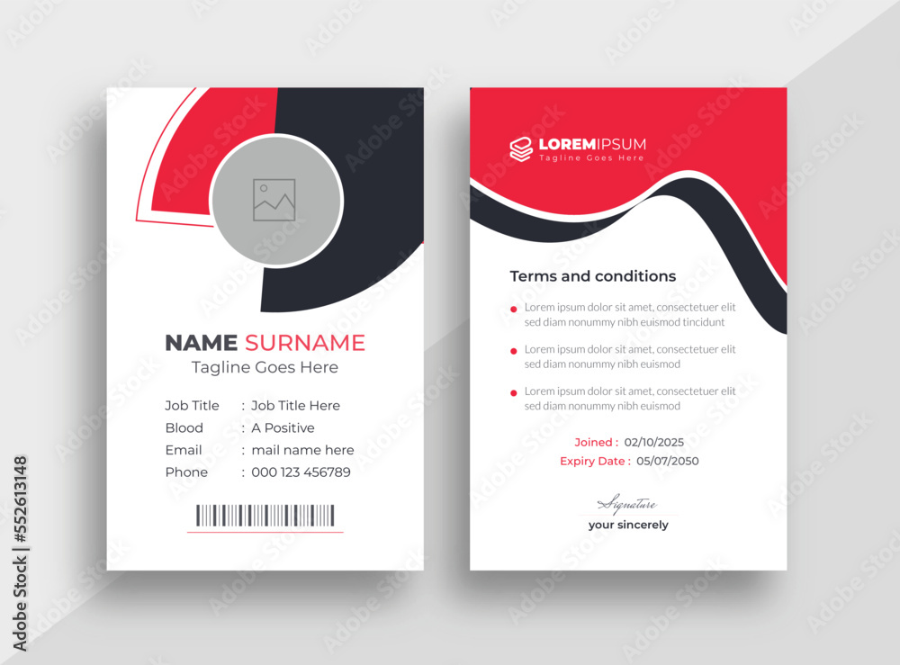 Stylish ID Card Design Template, ID Card Layout, vector, Professional ...