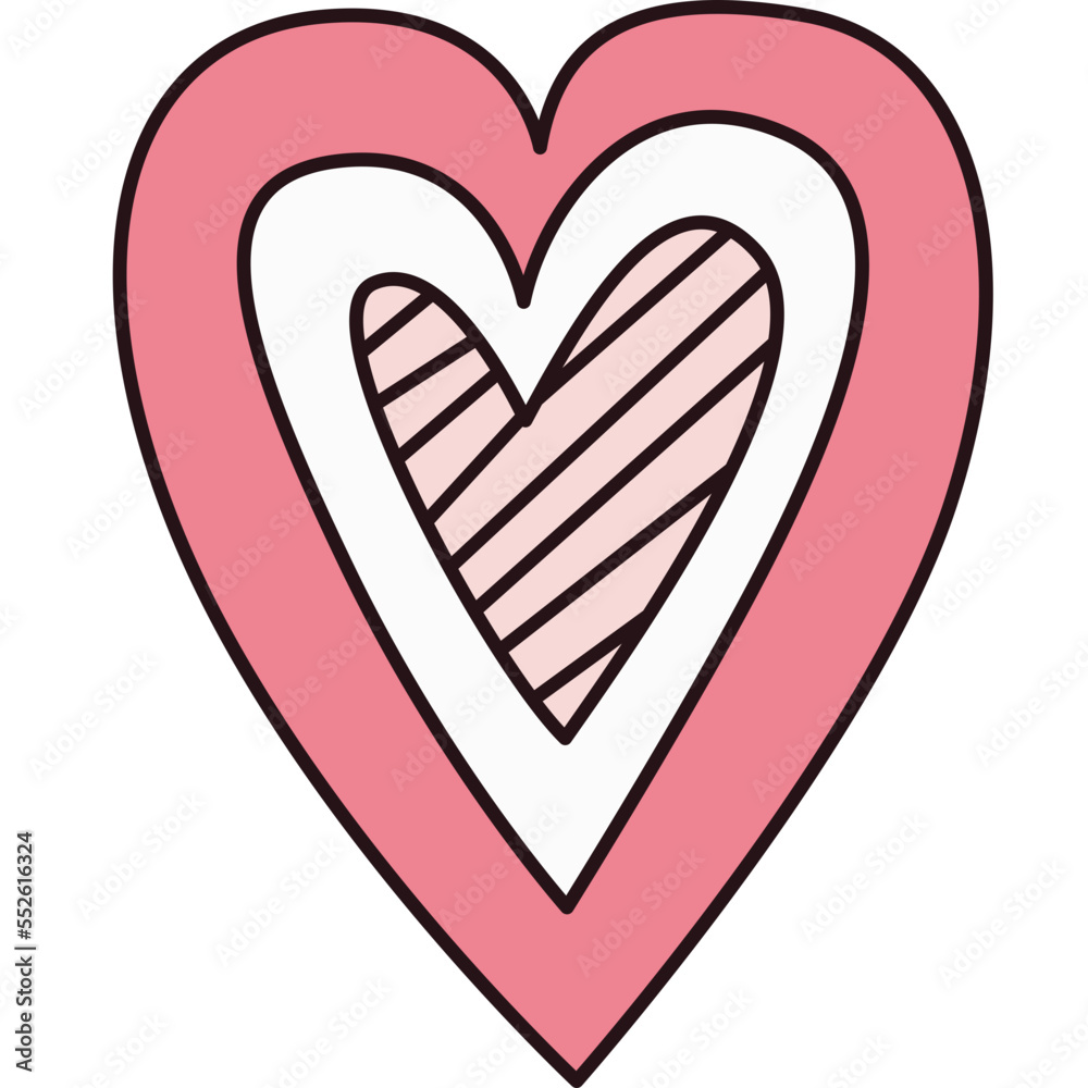 Heart cartoon vector illustration, Heart shapes symbols, sweet pastel ...