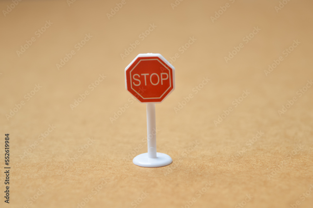 Stop sign symbol used for traffic controlling and road safety with ...