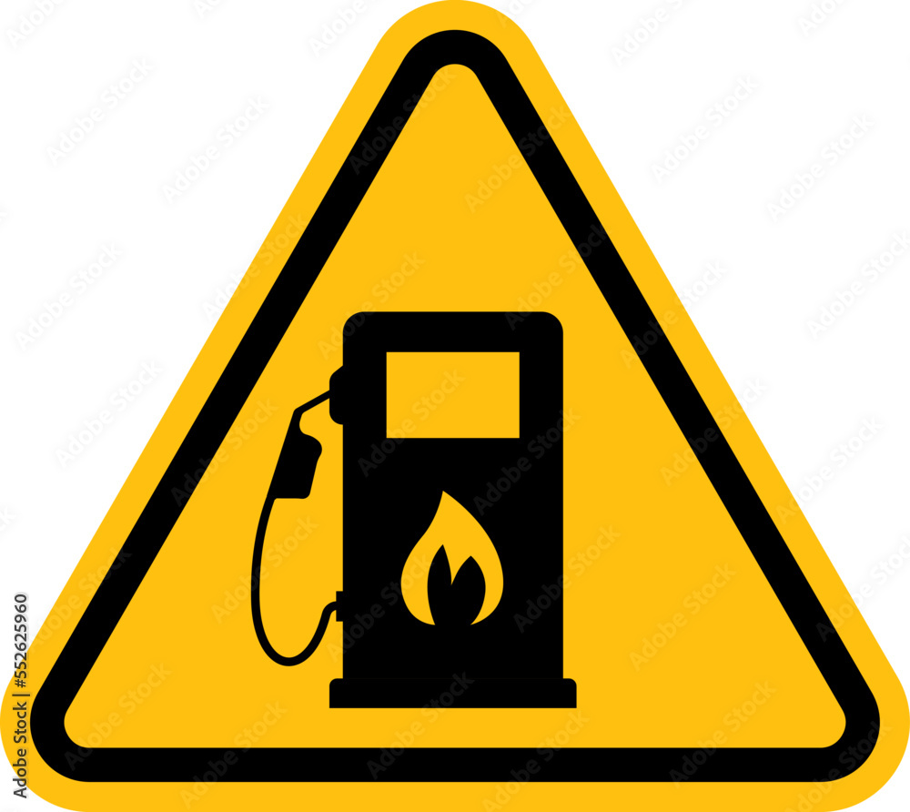 Gas station sign vector illustration. Warning symbol. Gas station ...