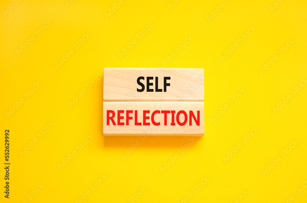 Self reflection symbol. Concept word Self reflection typed on wooden ...
