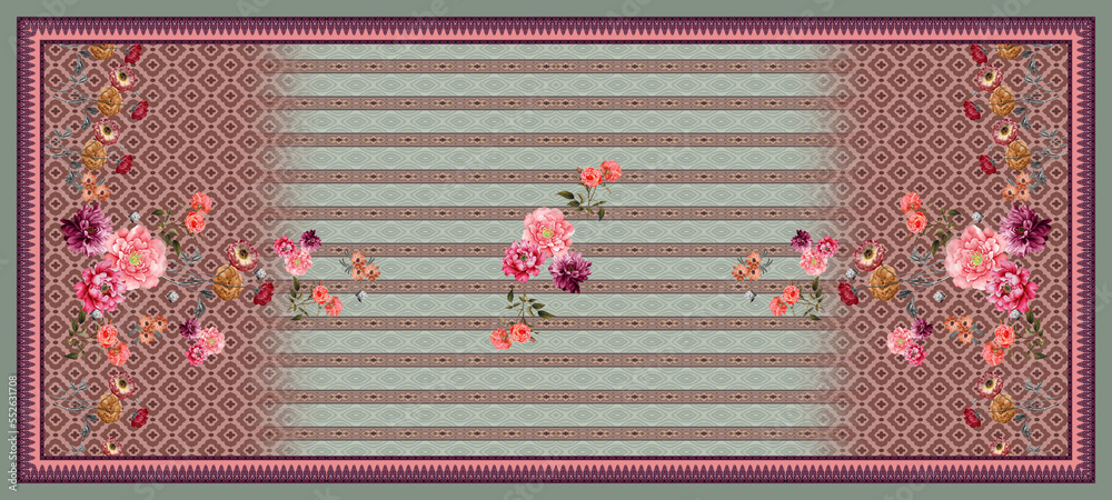 motif, digital, suit, sleeves, textile design, kurtis, shawl, digital ...