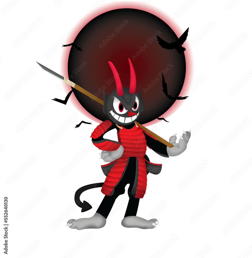 character design demon samurai slayer devil design illustration vector ...