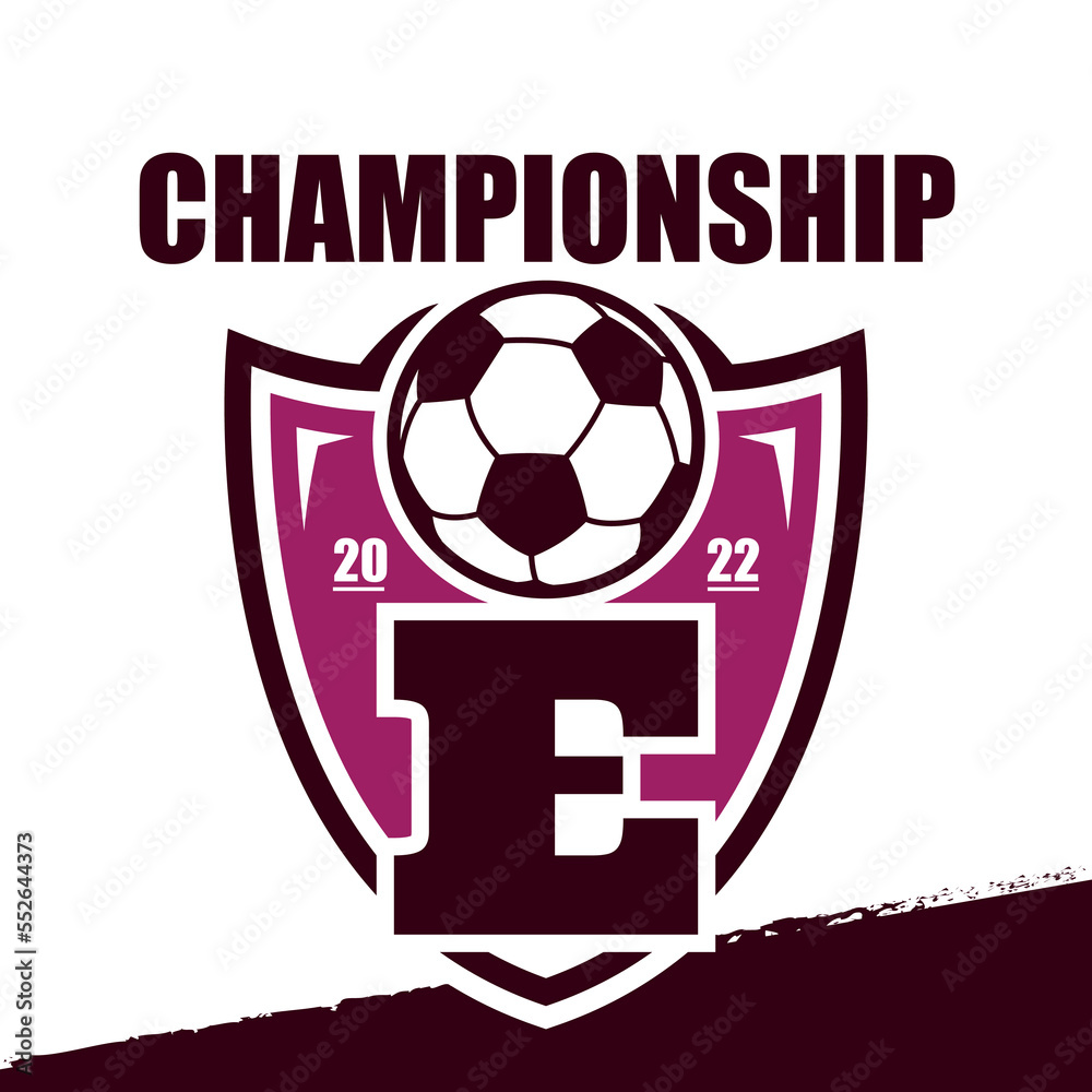 Vecteur Stock Letter E soccer team logo design template, football team ...