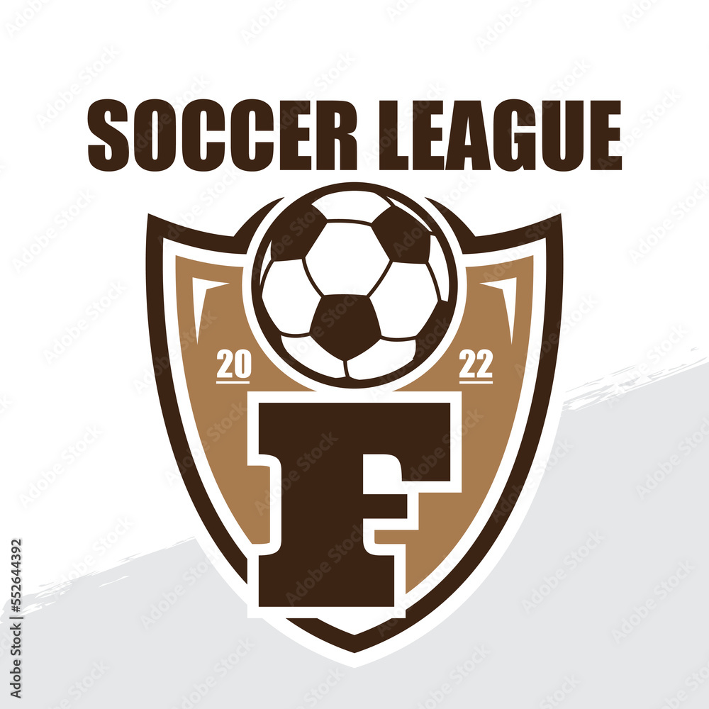 Letter F soccer team logo design template, football team or club ...